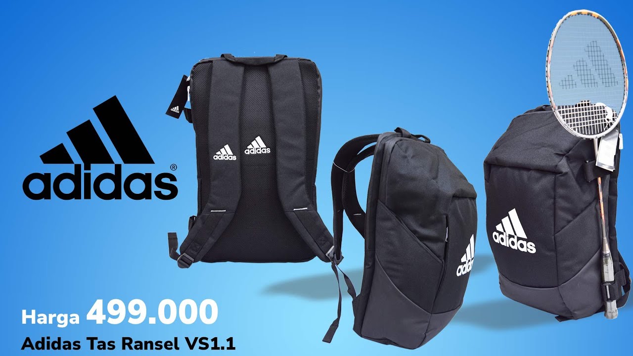 Tas Ransel Olahraga Adidas VS1 1 Back Pack Black White - YouTube