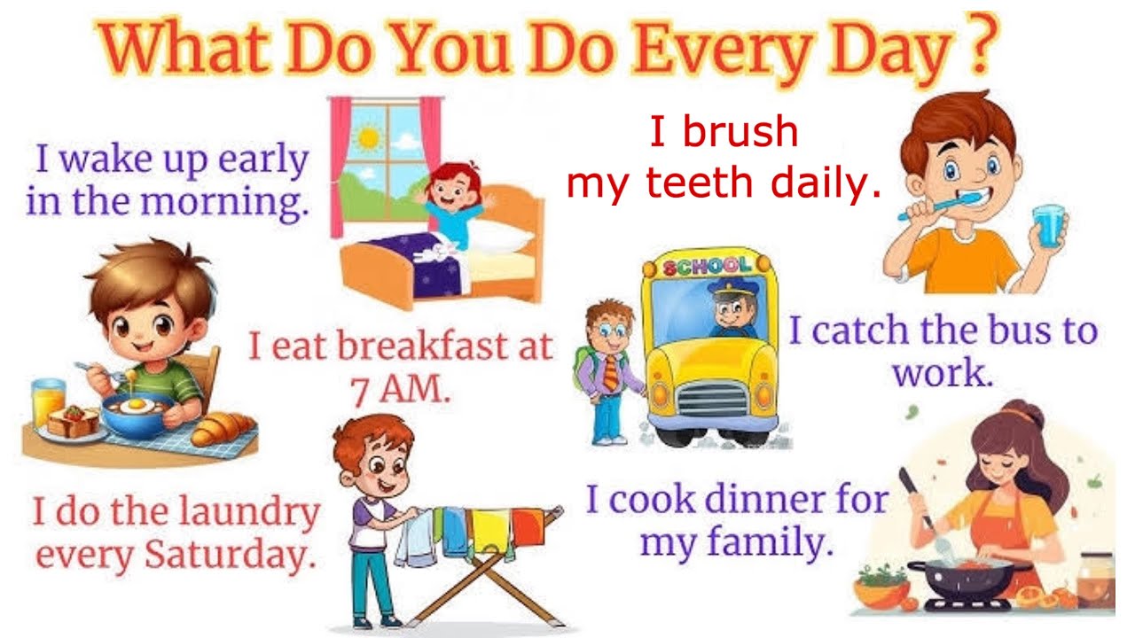 Daily Activities | Daily Routine | What do you do Every Day? Daily ...