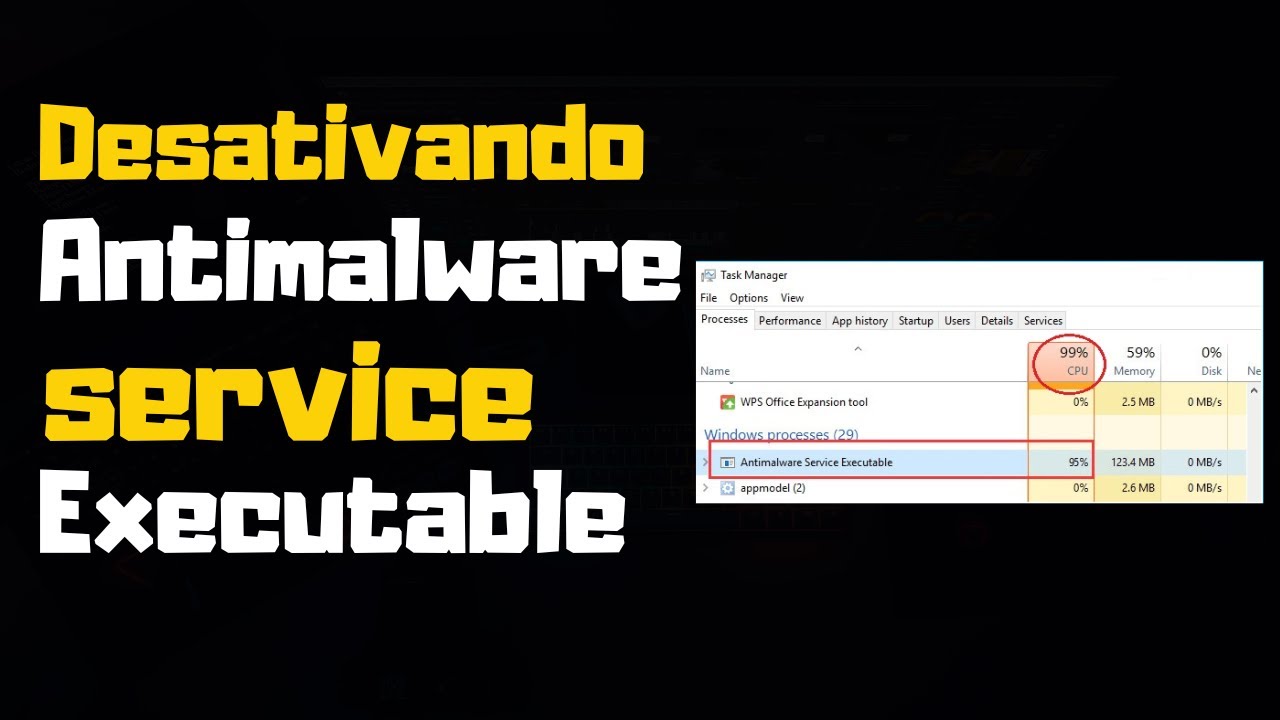 Como Desativar O Antimalware Service Executable Youtube Notificação