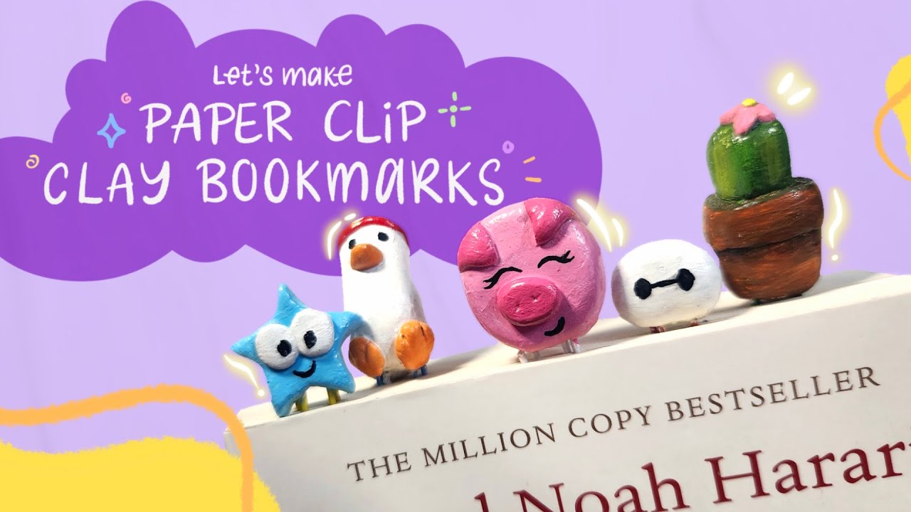DIY PAPER CLIP CLAY BOOKMARK | Clay art to try when bored | DIY Clay ...