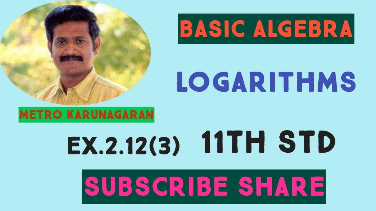 11th Std Maths Ex 2 12 3 Solve Logx To The Base 8 Log X To The Base 4