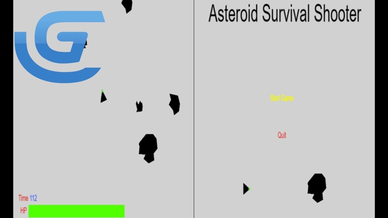 Asteroid Survival Shooter Gameplay and simple making progress by GDevelop - YouTube