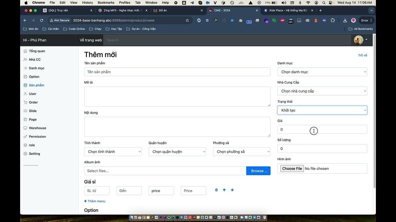 Review admin website mẹ và bé - 123code.net - YouTube