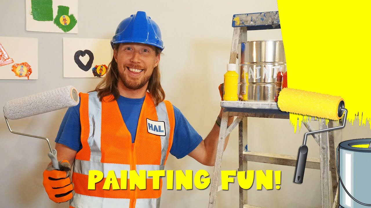 Handyman Hal Painting for kids | Learn Colors and Shapes | Fun Videos ...