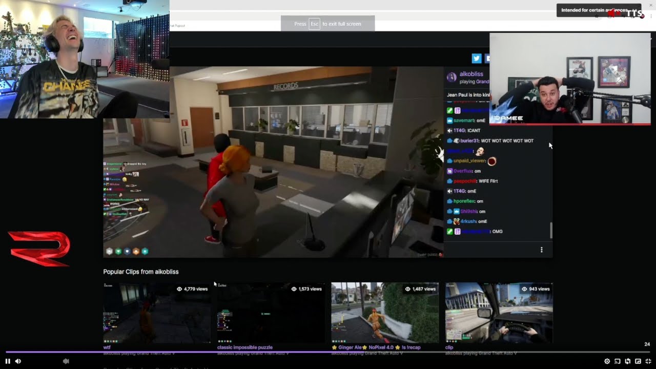 XQC Can't Stop Laughing Watching Rame React To His ERP! |NoPixel 4.0 ...