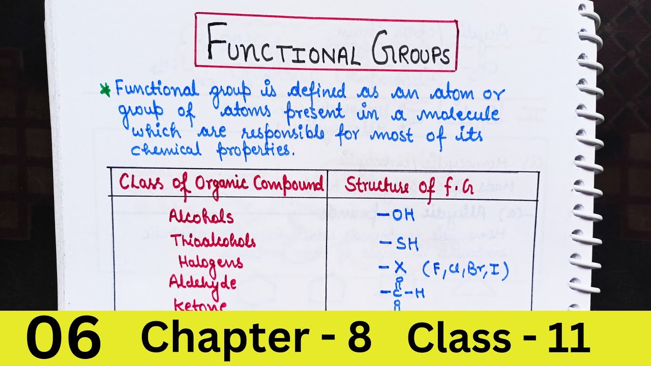 Organic Chemistry | Functional groups | Class 11 - YouTube