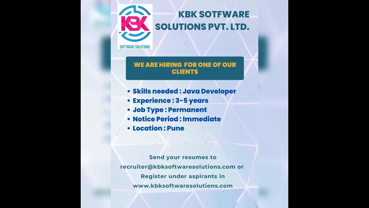 NEW JOB OPENINGS FOR JAVA DEVELOPER - YouTube