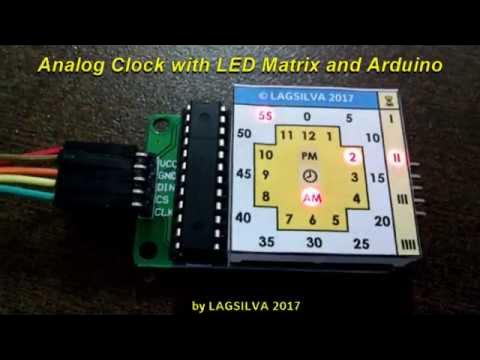 Analog Clock in LED Matrix with Arduino - YouTube