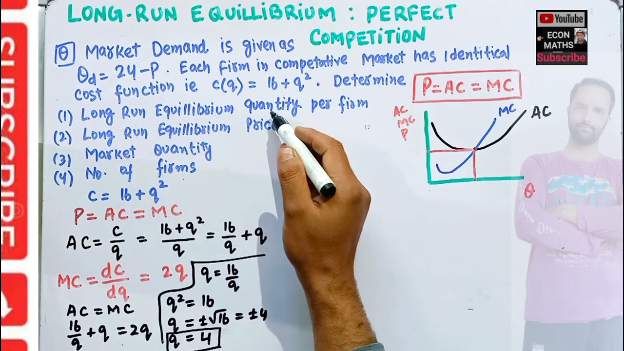 long run equilibrium under perfect competition. equilibrium price and ...