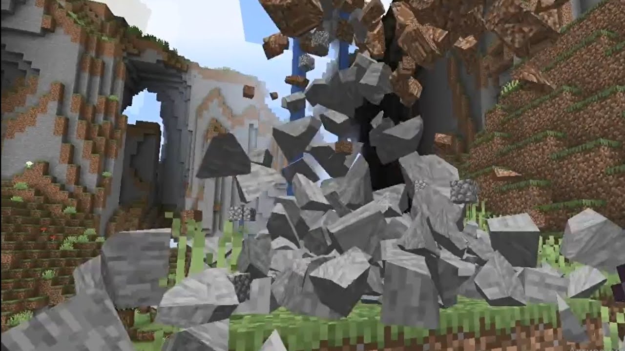 realistic physics in Minecraft, realistic destruction and falling ...