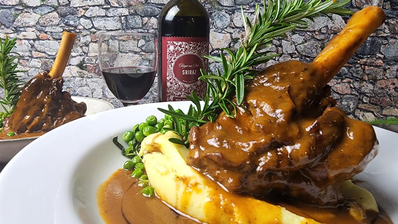 Braised New Zealand Lamb Shanks Smooth & Creamy Mashed Potatoes, Minted ...