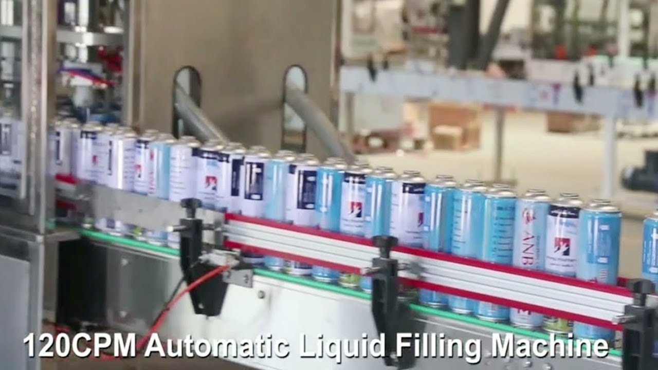 120cans per minute cans filling line paint spray can filler crimper ...
