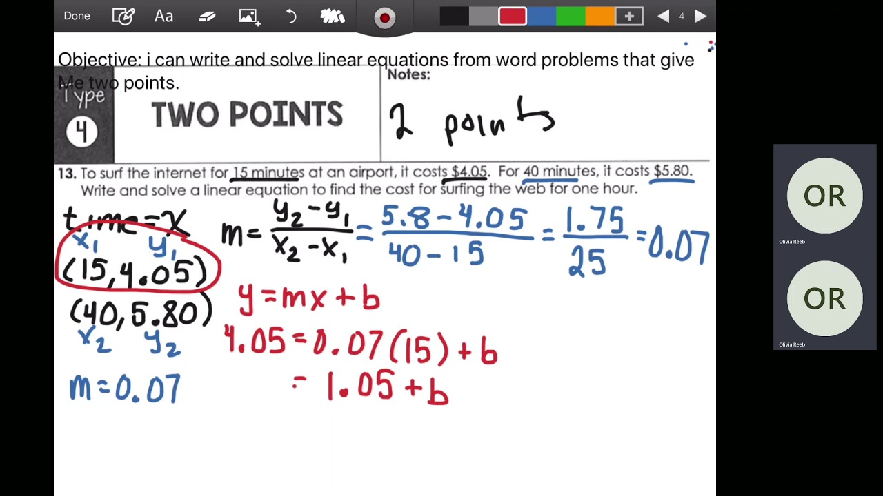 Word Problems Two Points - YouTube