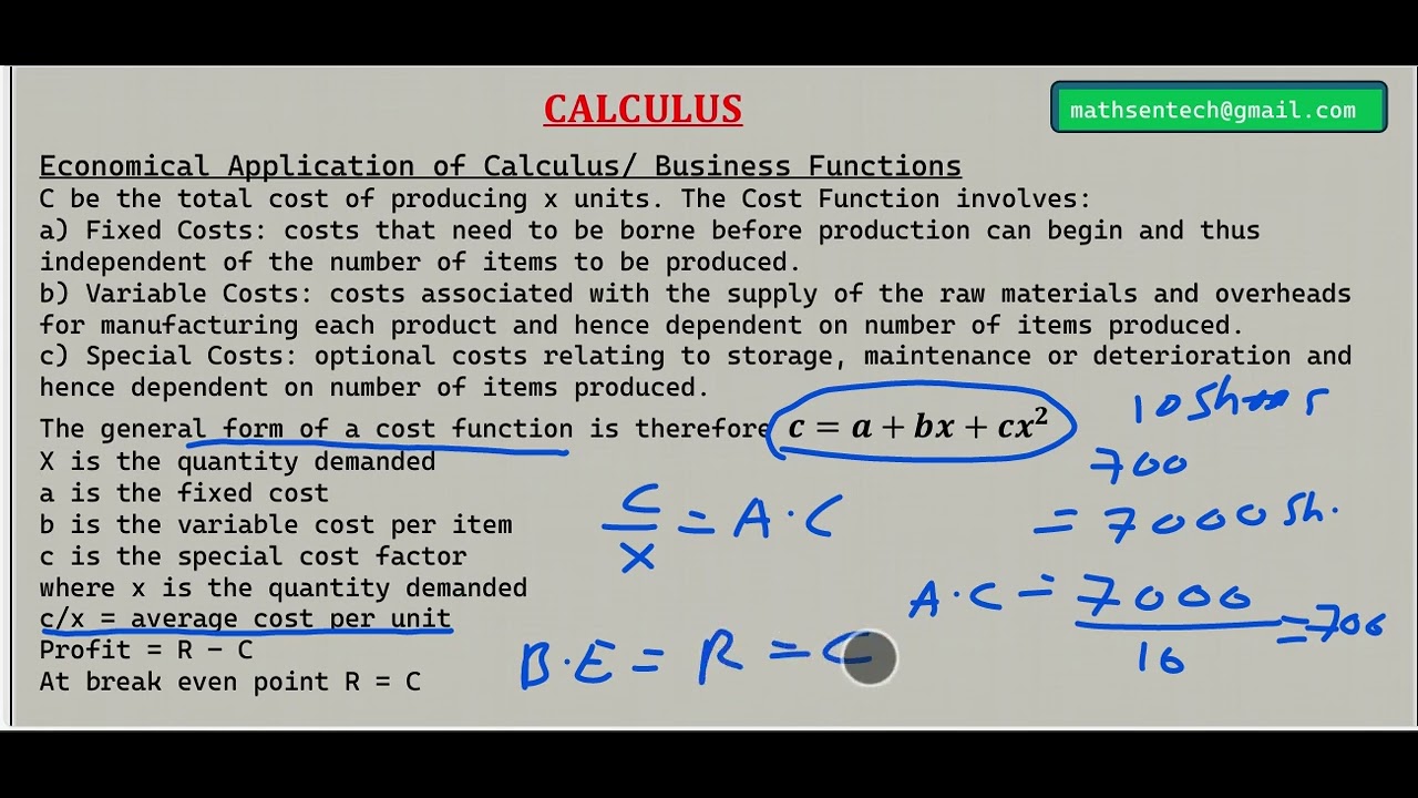 Application of differential calculus in business economics with ...