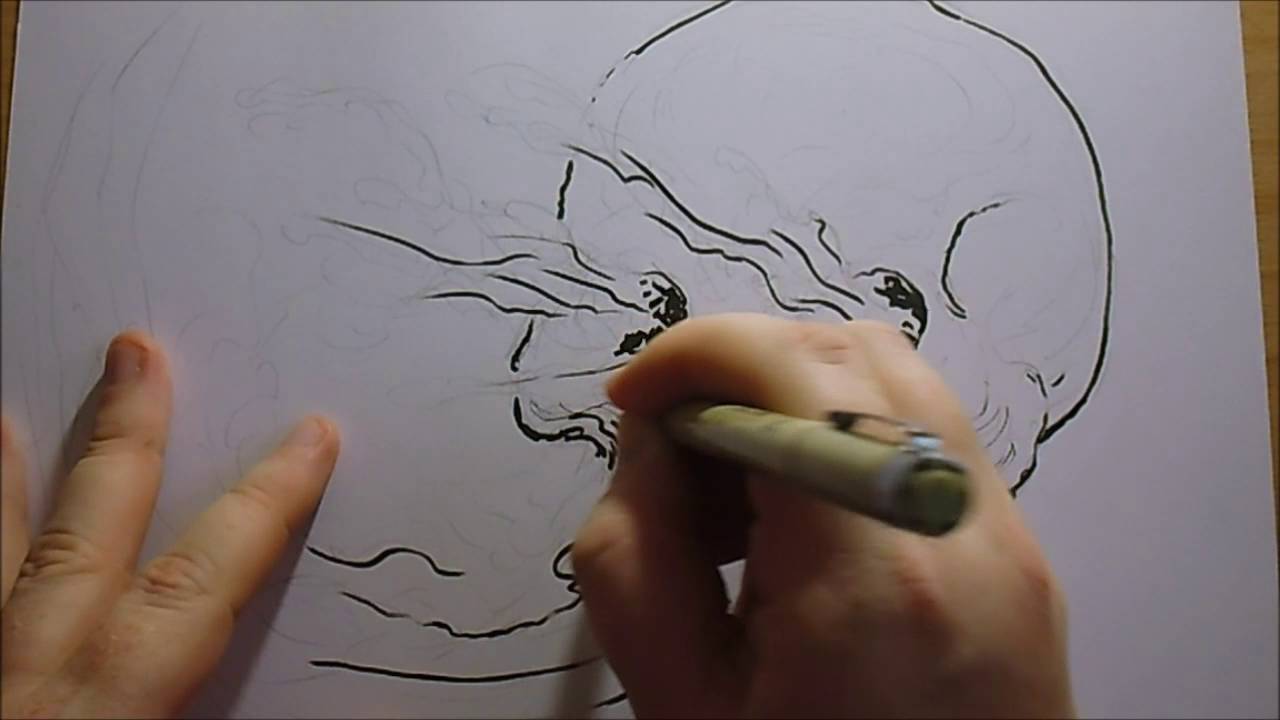 Drawing A Blood River Skull - YouTube