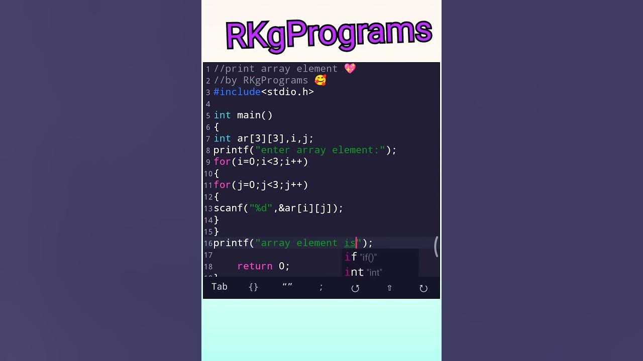 Print 2d Array Element In C Program 🥰 Runtime Program Print Array