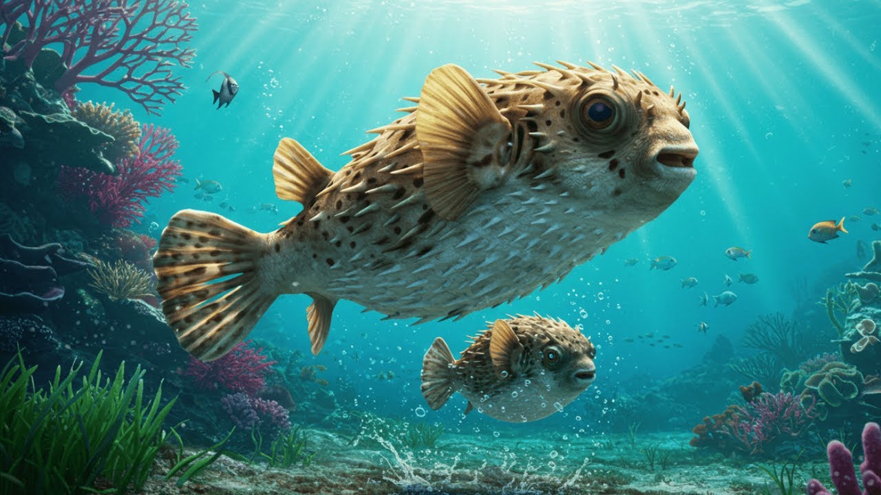 🐡 Spiky Porcupine Fish Blow Up Like Balloons! 🌊 Ocean Fun Animals for ...