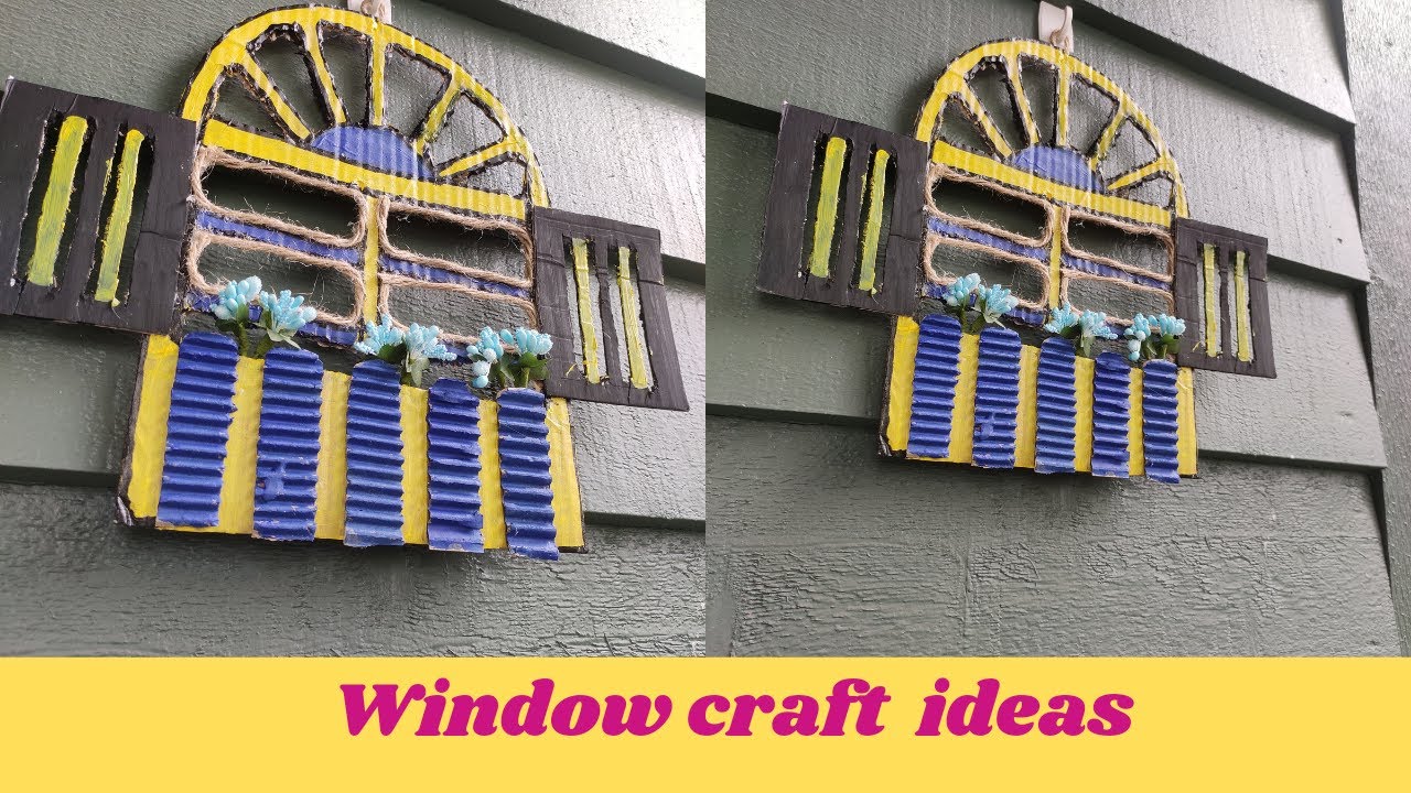 How to make a window wall hanging with waste material? DIy window craft ...