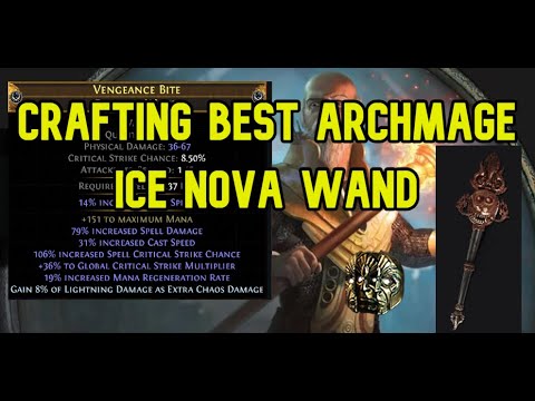 CRAFTING PERFECT Archmage Ice nova of Frostbolt PROFANE WAND - Poe 3.25 ...