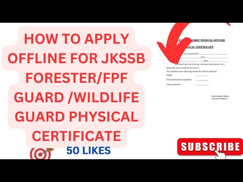 HOW TO APPLY OFFLINE FOR JKSSB FORESTER/FPF GUARD /WILDLIFE GUARD ...