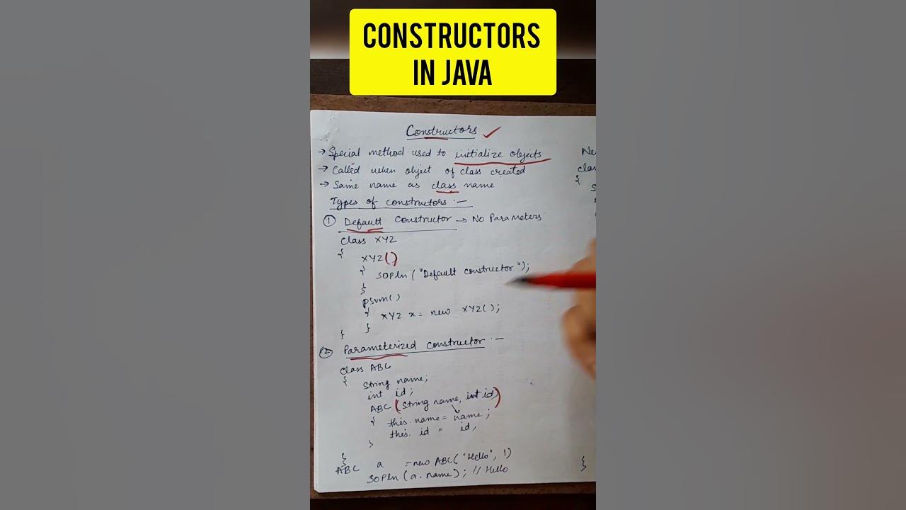 Constructors in Java #java #javaforbeginners - YouTube