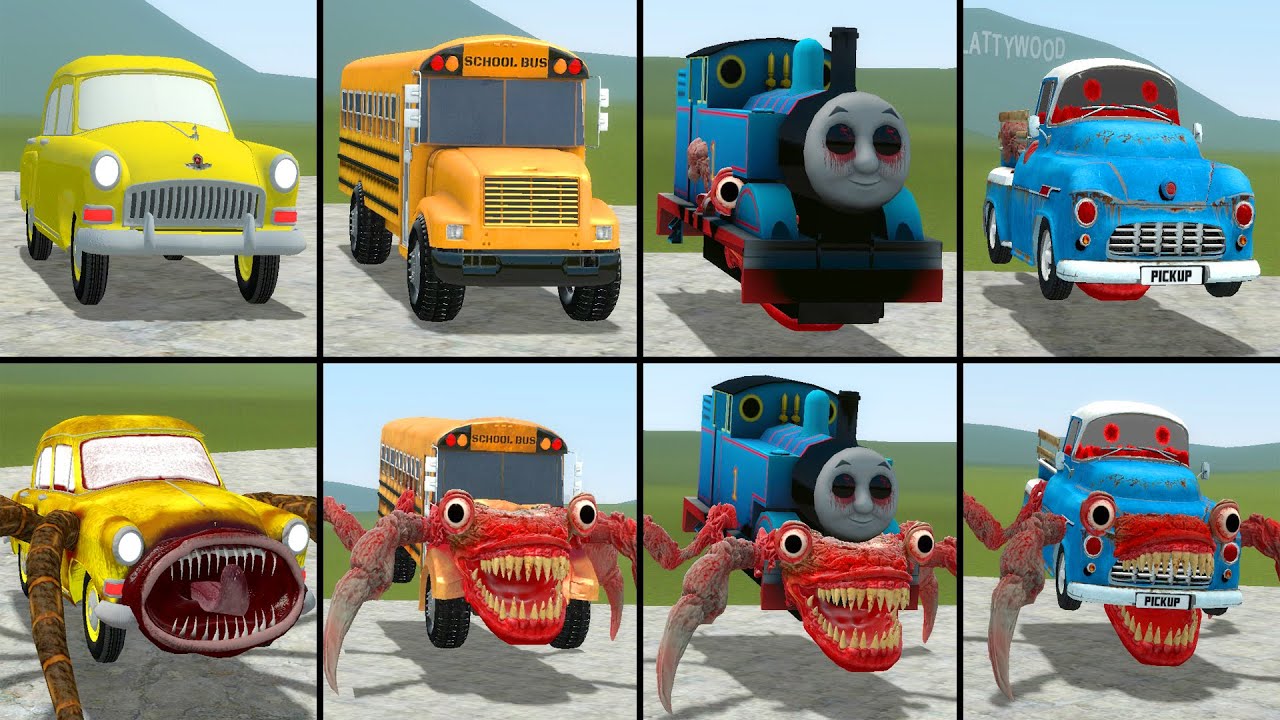 OLD AND NEW UPDATE: CAR EATER, SCHOOL BUS EATER, TRAIN EATER, PICKUP ...