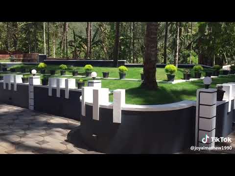 Compound wall designs with lawn - YouTube