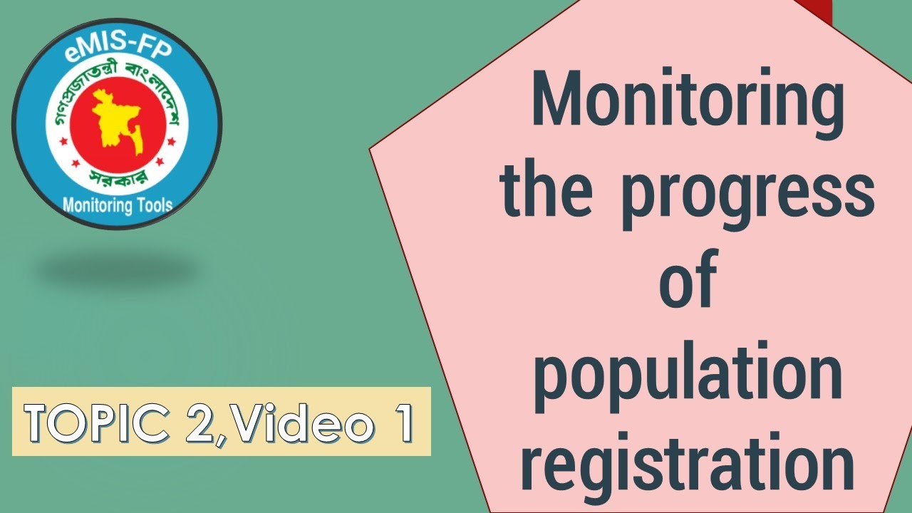 Video tutorial 2.1: Monitoring the progress of population registration ...