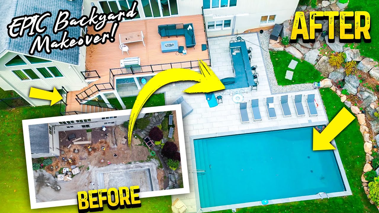 EPIC Backyard MAKEOVER! Beautiful Deck & Patio 😍 - YouTube