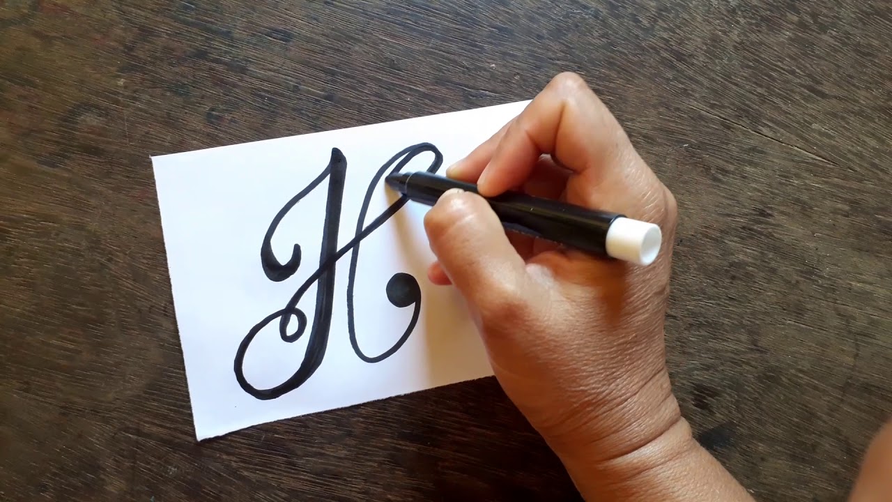 #como fazer letra H cursiva - YouTube