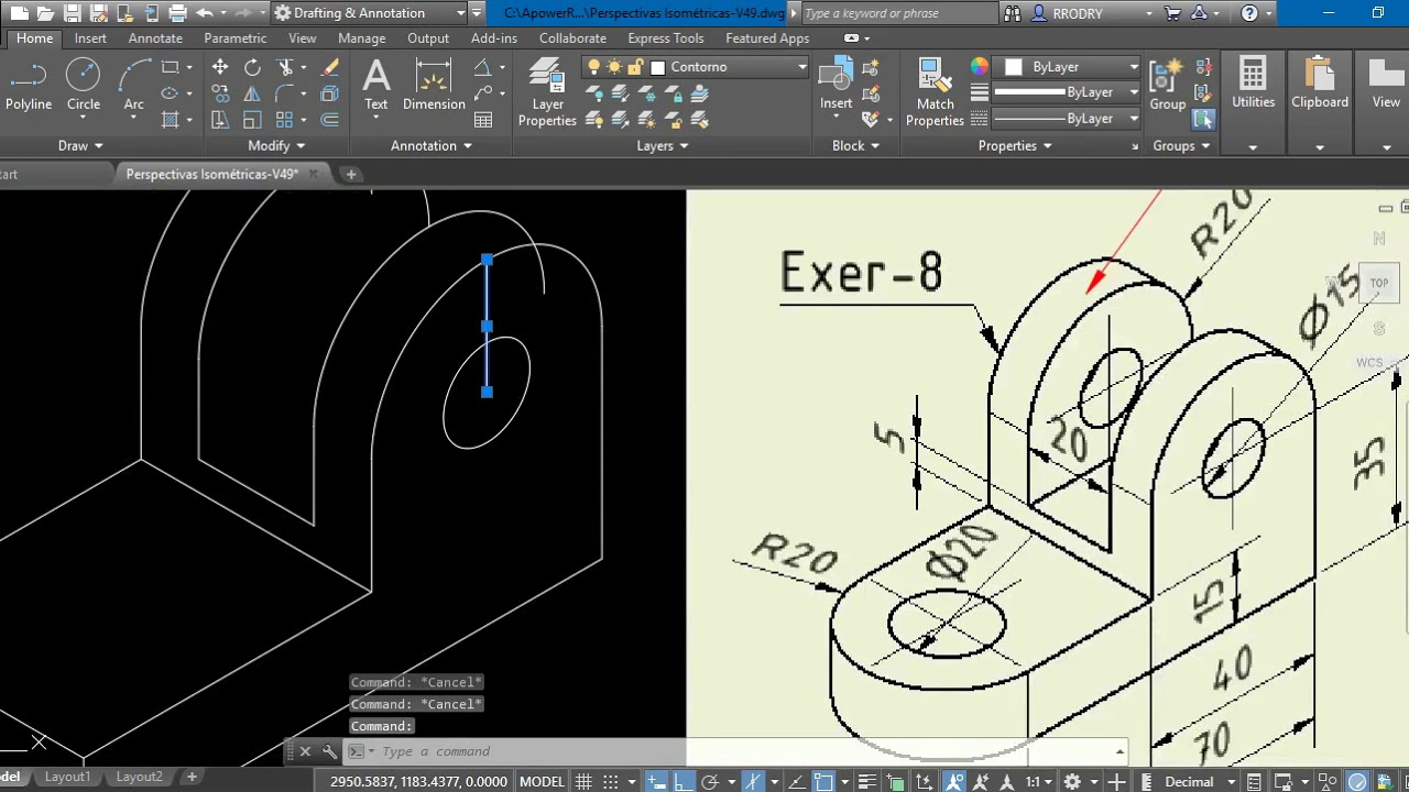 Aula 50 - Finalização do Exercício - 9 Perspectiva Isométrica no ...
