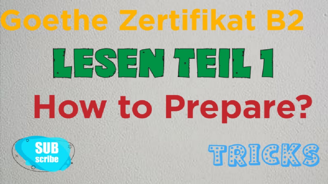 Goethe Zertifikat Lesen 1 .How to get good mark.? Tipps and Tricks ...