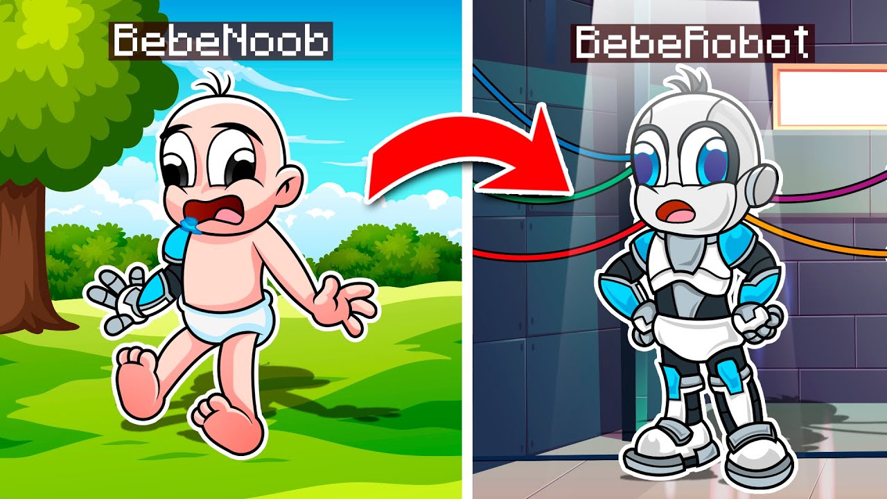 ¡BEBE NOOB SE TRANSFORMO EN ROBOT! 😱 🤖 ME CONVIERTO EN MINECRAFT TROLL ...