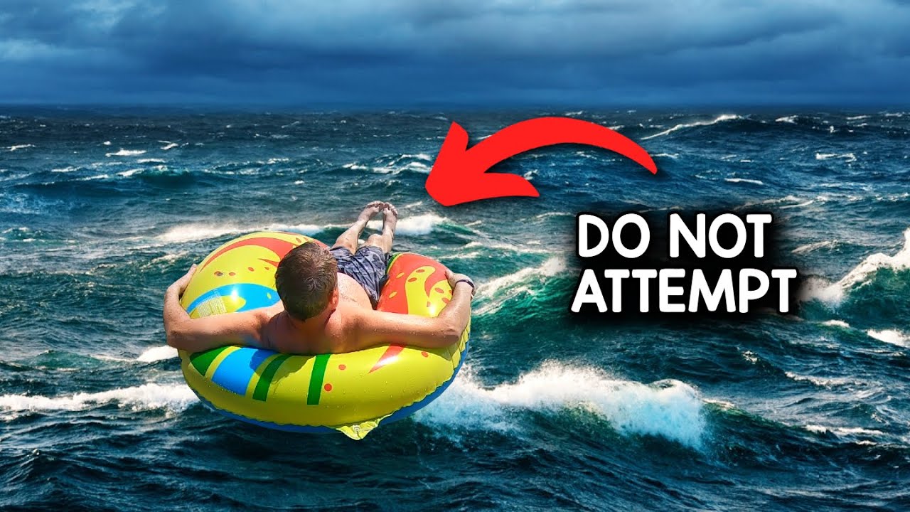 POOL FLOATY VS MASSIVE WAVES! - YouTube