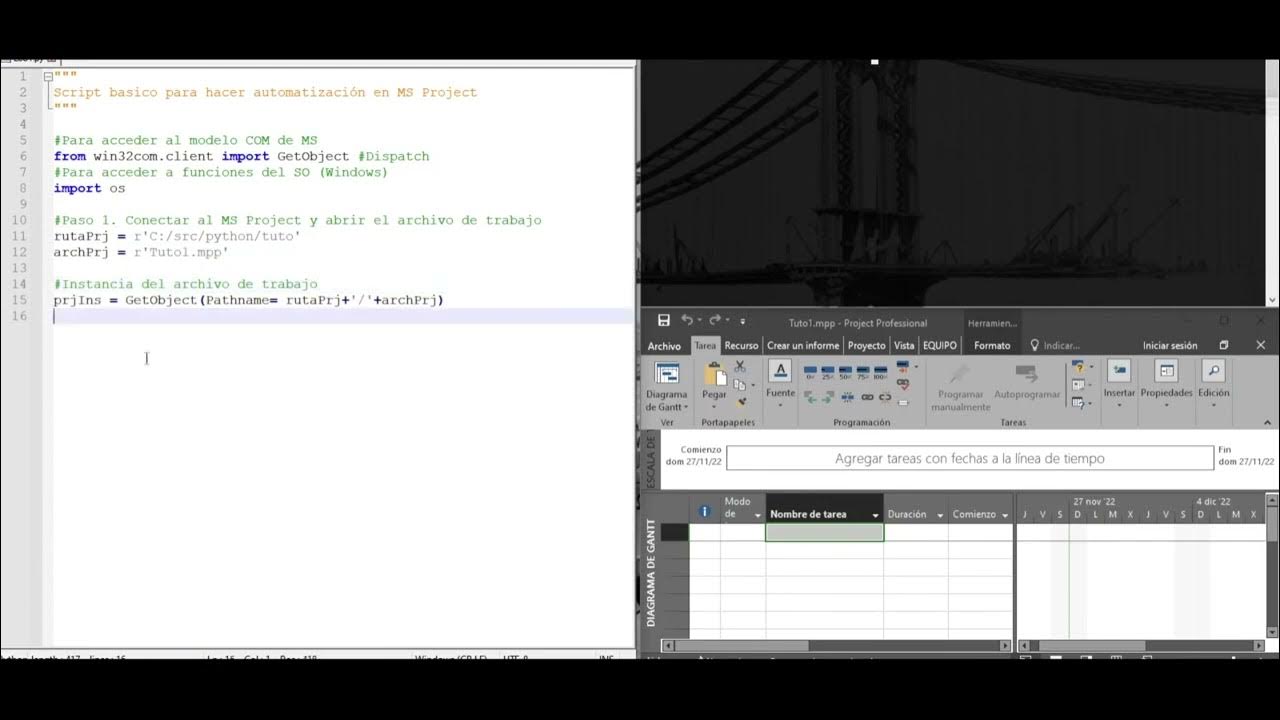 Automatización de MS Project con python (Modelo COM) - YouTube