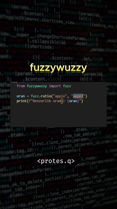 FUZZYWUZZY#py #python #kod #kodlama #programlama #yazılım #bilişim #developer #software - YouTube