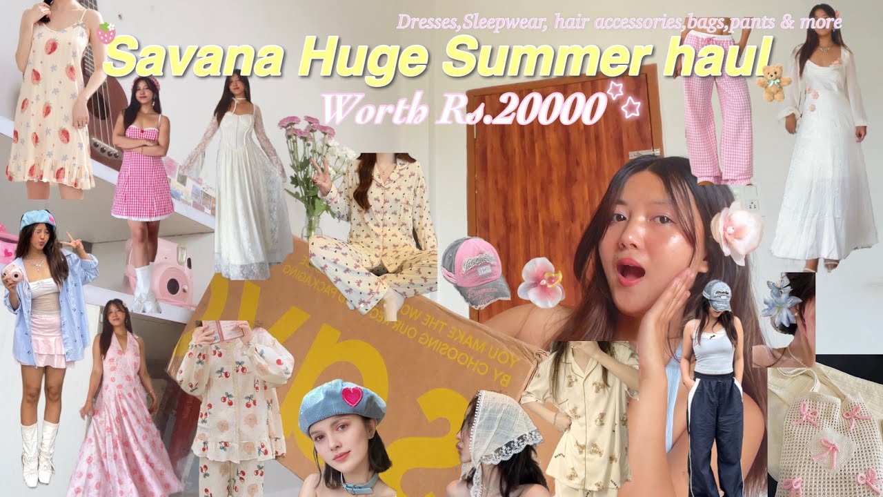 Rs.20000 🧸 Savana anniversary Summer Haul 🌻୨ৎ🍉| pj sets, dresses, pants ...