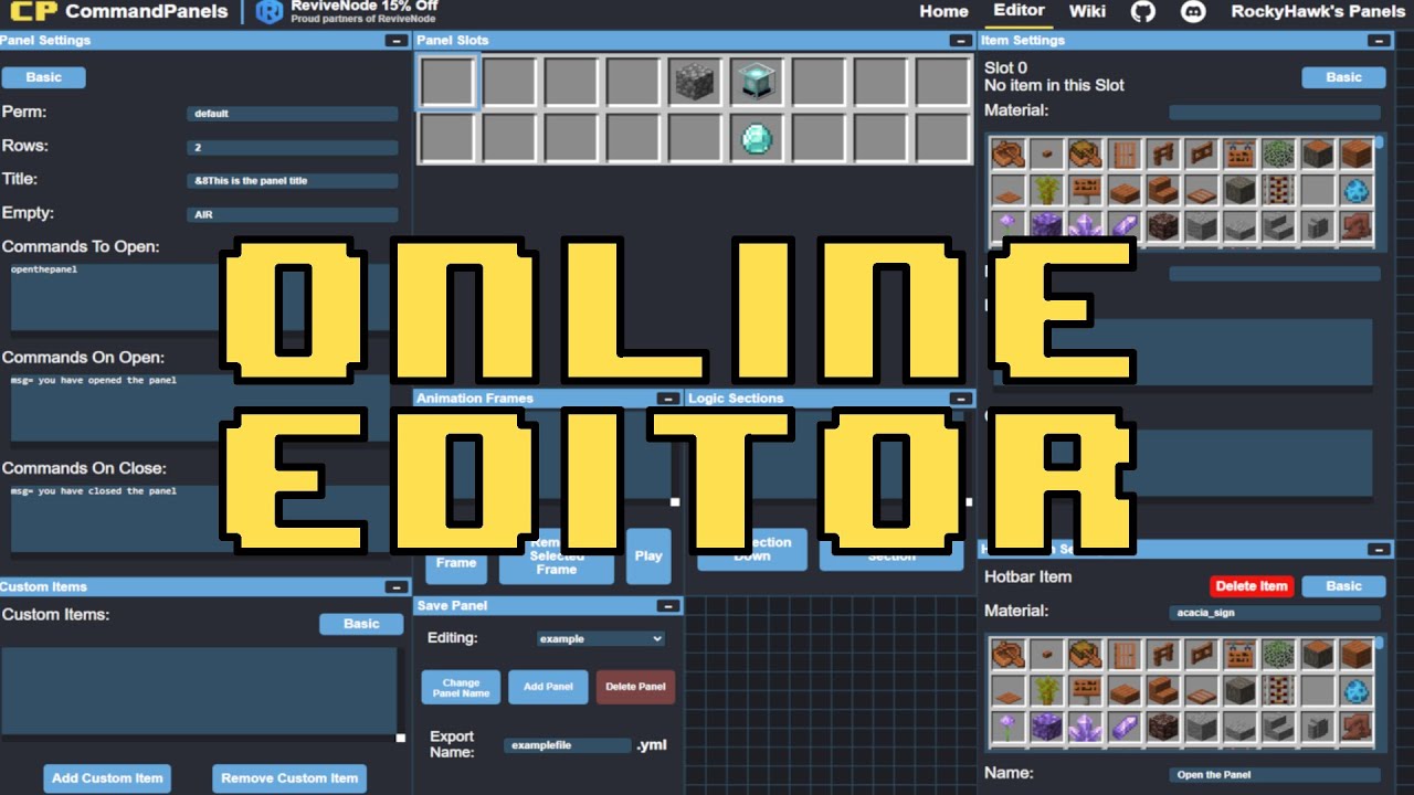 CommandPanels Tutorial | Online Editor (CommandPanels v3.x.x) - YouTube