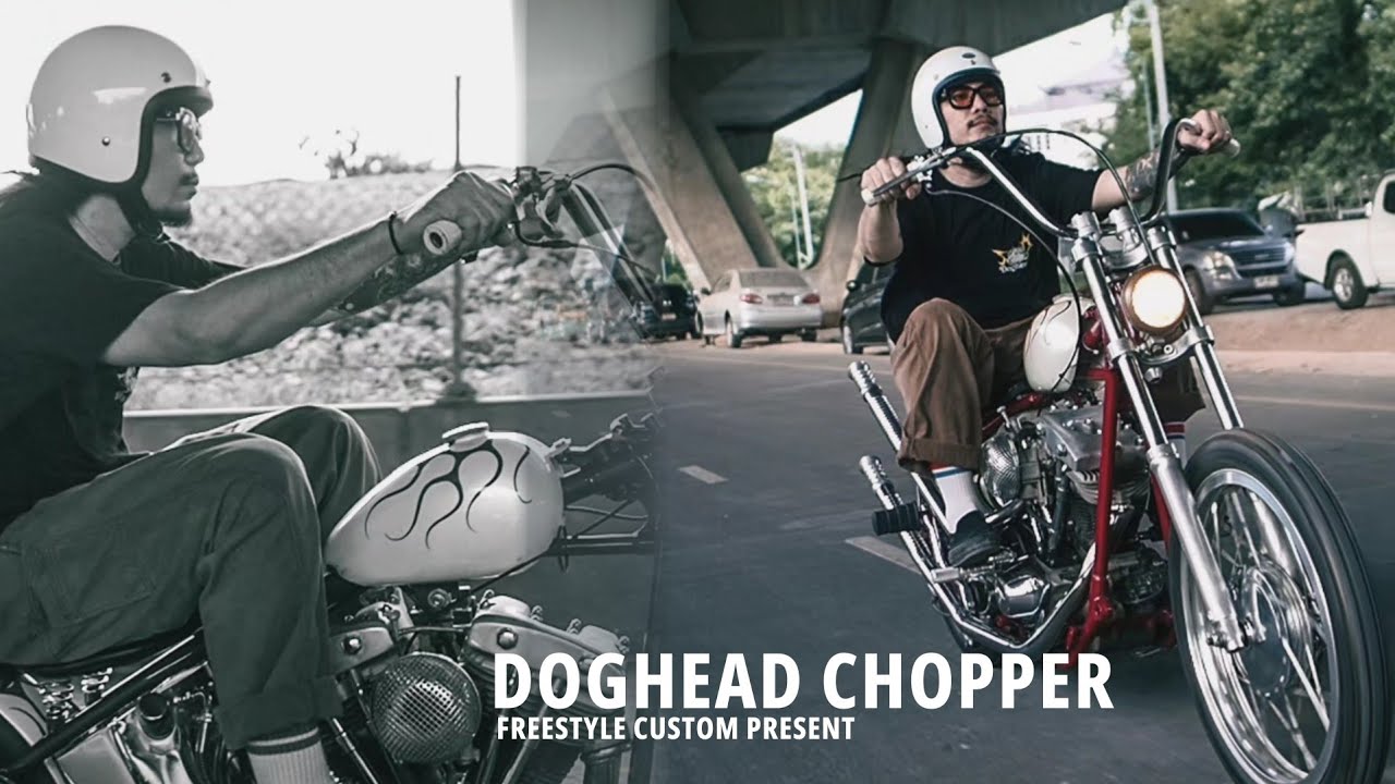 Shovel head Chopper RUN ....Doghead Helmet - YouTube
