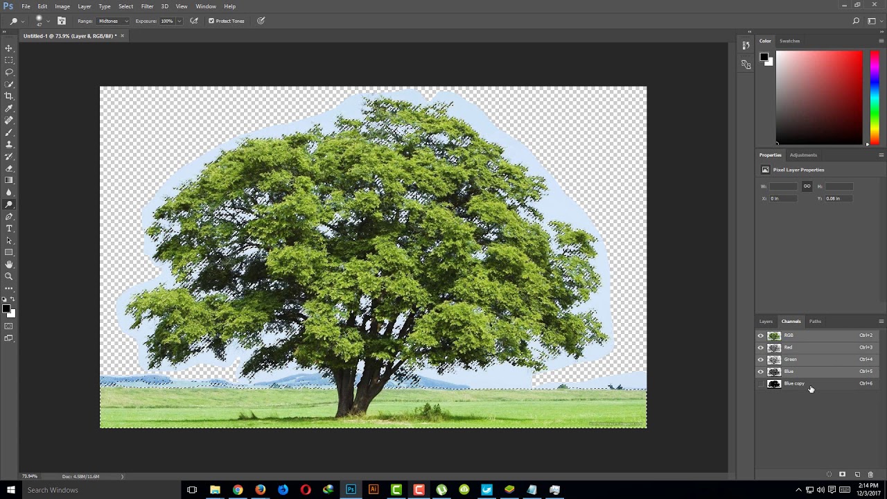 How to Select Tree In Advanced Mode l Photoshop Tutorial - YouTube