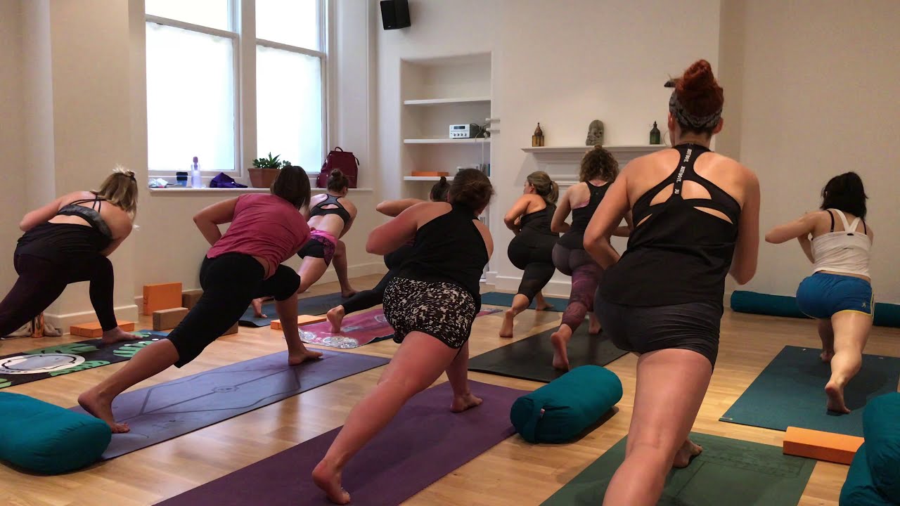 Sarah Highfield, Founder of Yogagise Yoga, teaching on the Inspira ...