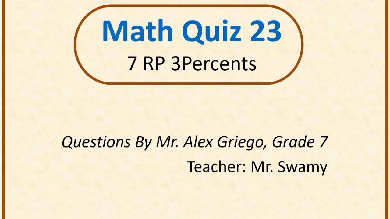 Math Quiz 23 - YouTube