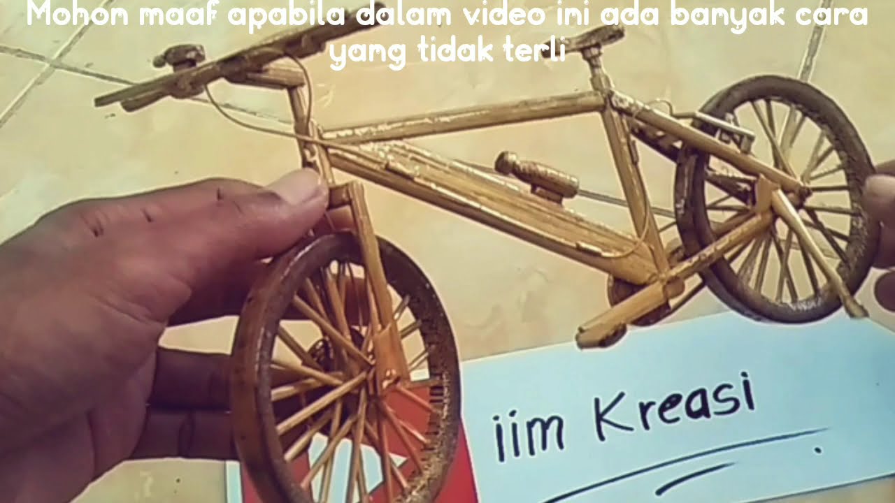 Miniatur Sepeda Ontel dari bambu - YouTube