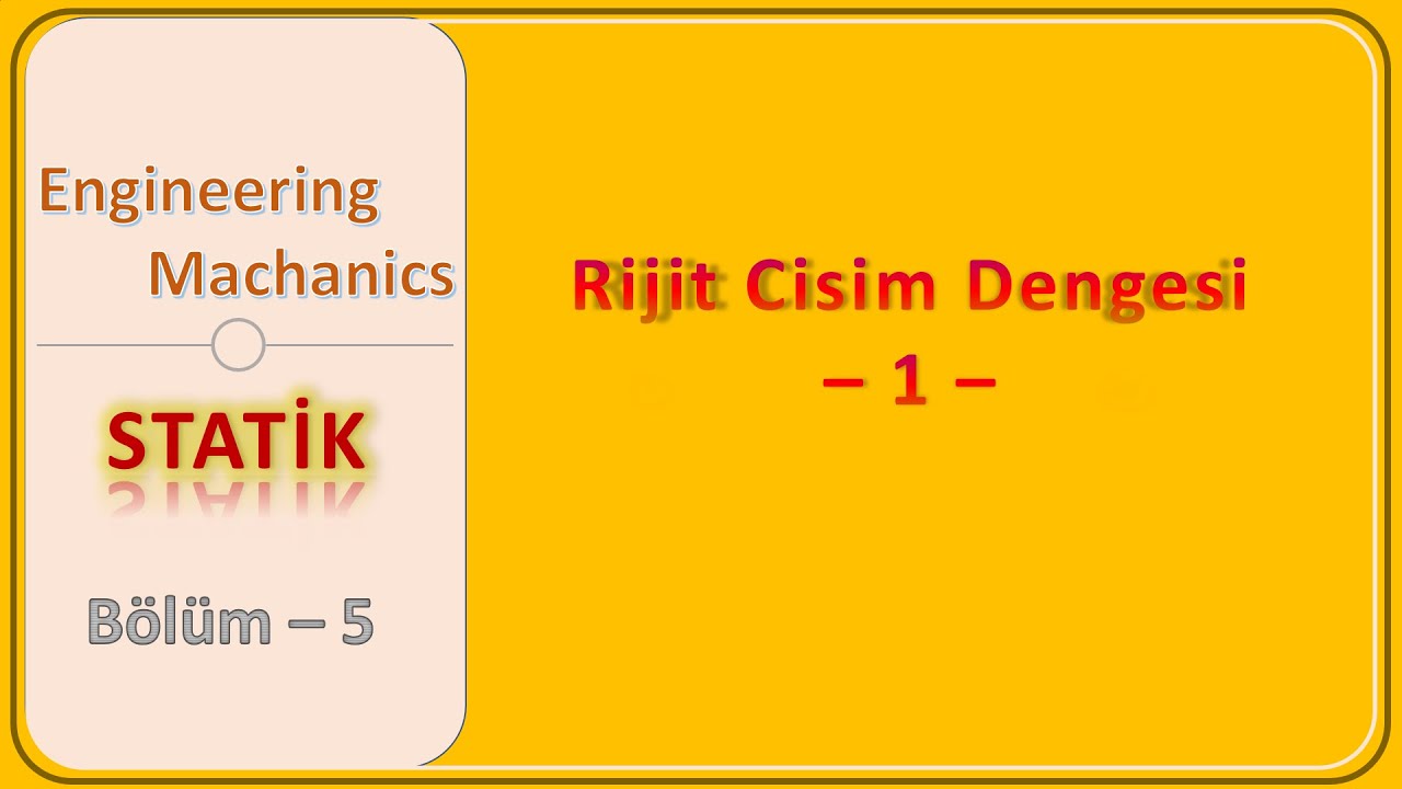 Statik: Rijit Cisim Dengesi | Denge Koşulları - YouTube