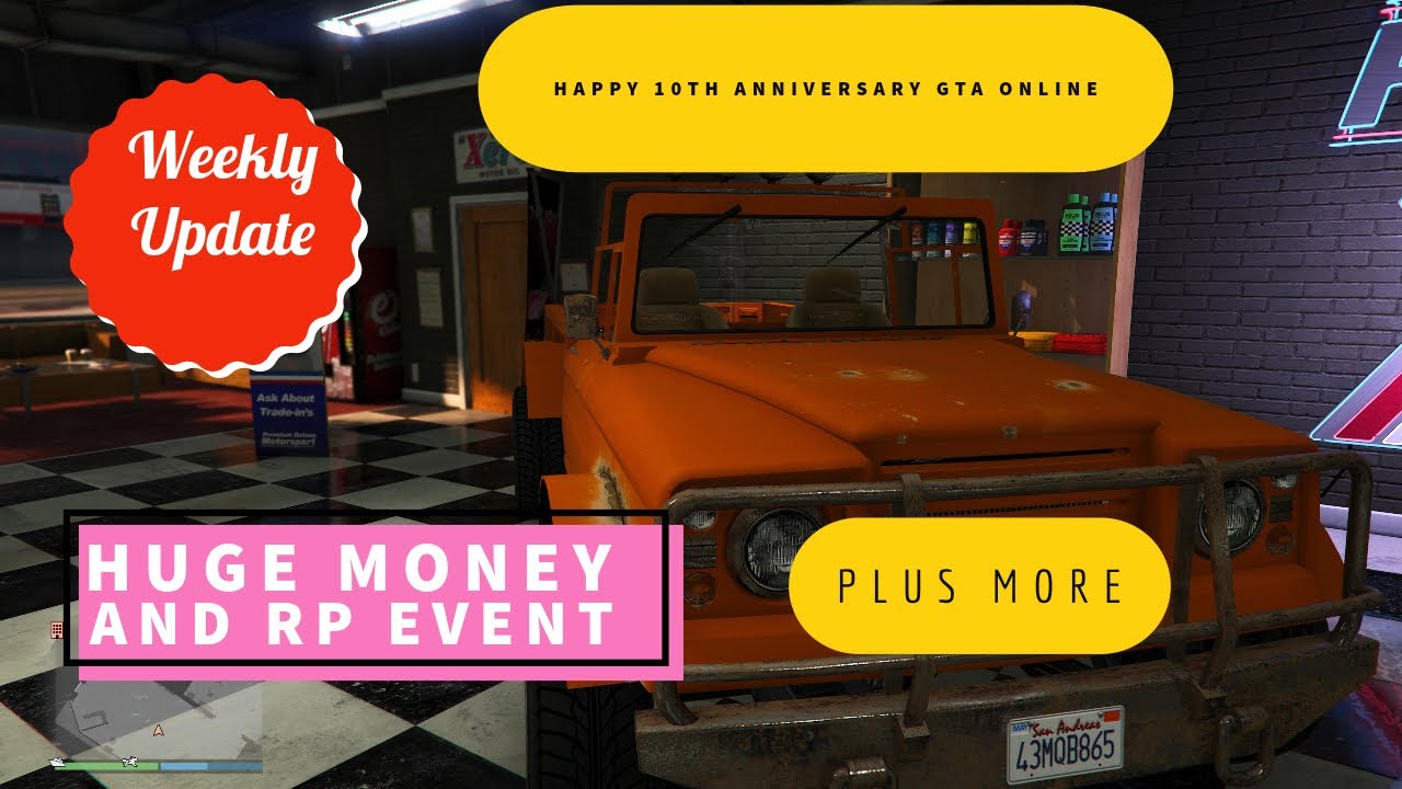 10th Anniversary GTA Online New Weekly Update Today Huge Money and RP ...