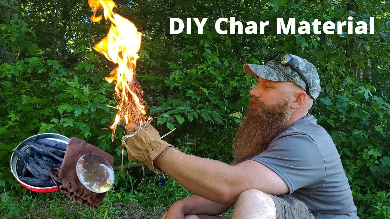 Making Char Material/ DIY Firestarter - YouTube