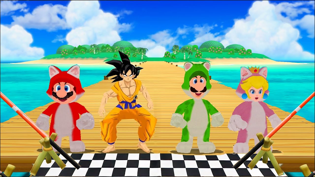 Mario Party 9 MiniGames Goku Vs Cat Mario Vs Cat Luigi Vs Cat Peach ...