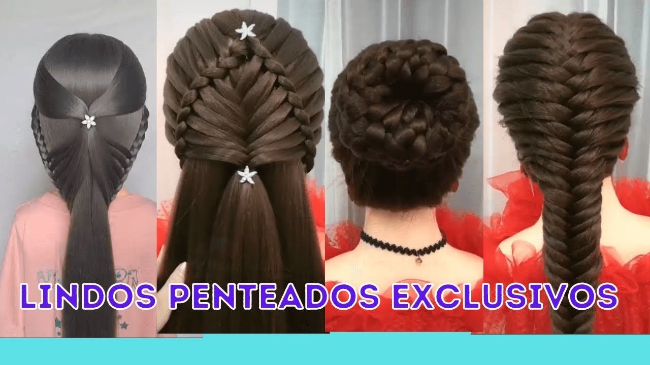 Penteados para cabelos lisos fáceis de fazer V5 - YouTube