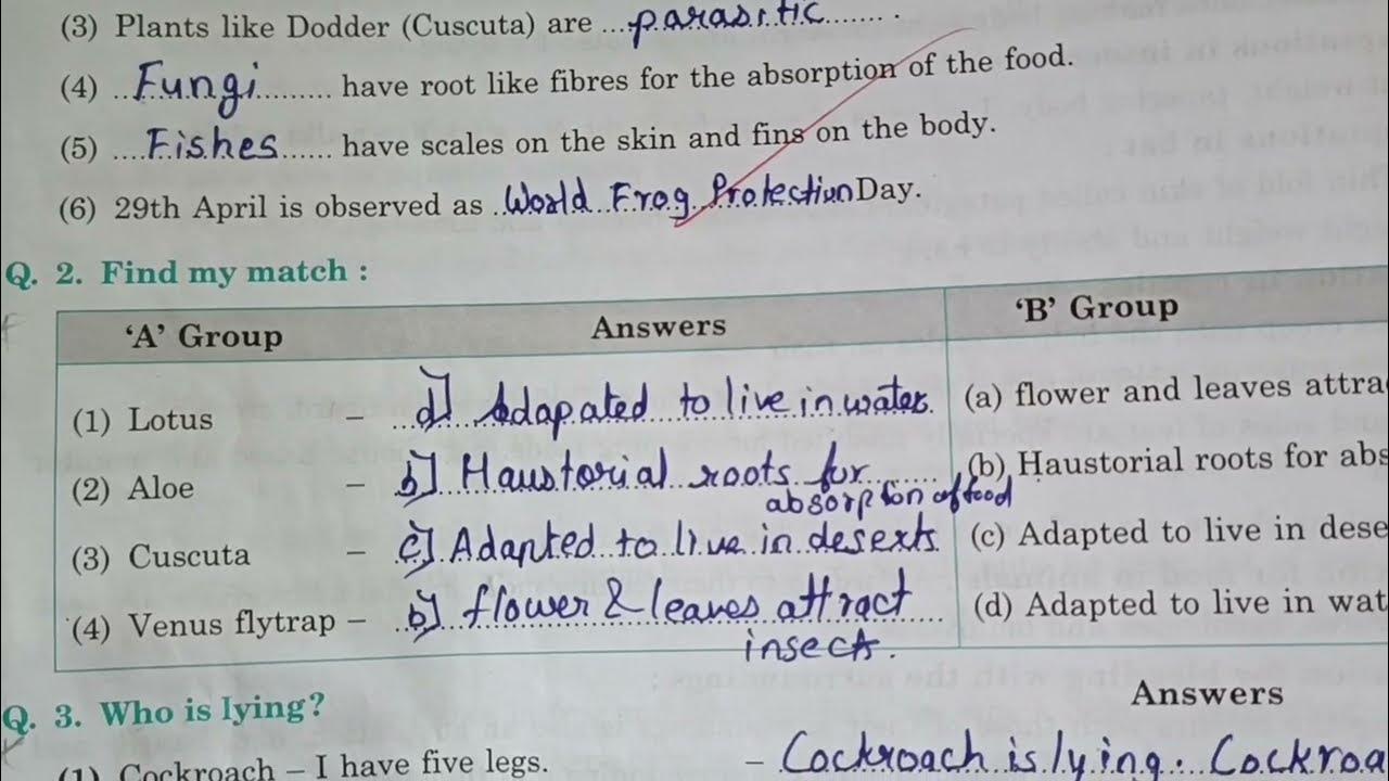 STD 7- Science Textbook/Workbook QUESTION ANSWER CHP 1 TheLiving World ...