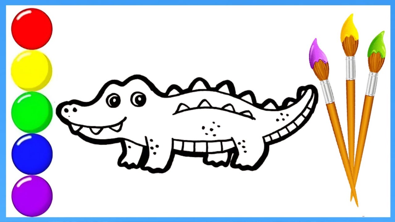 How to draw crocodile | coloring for kids, toddlers | crocodile drawing ...